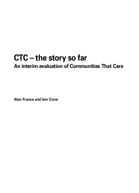 (PDF) CTC - the story so far An interim evaluation of Communities That Care