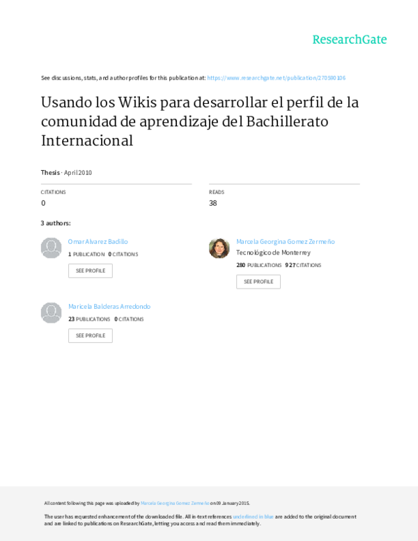 (PDF) Usando los Wikis para desarrollar el perfil de la comunidad de ...