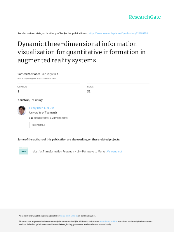 (PDF) Dynamic three-dimensional information visualization for ...