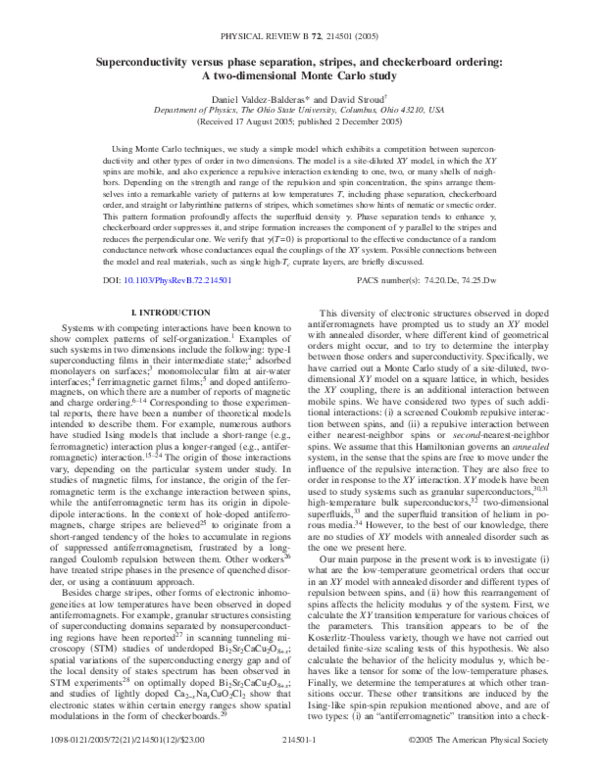 (PDF) Superconductivity versus phase separation, stripes, and checkerboard ordering: A two ...