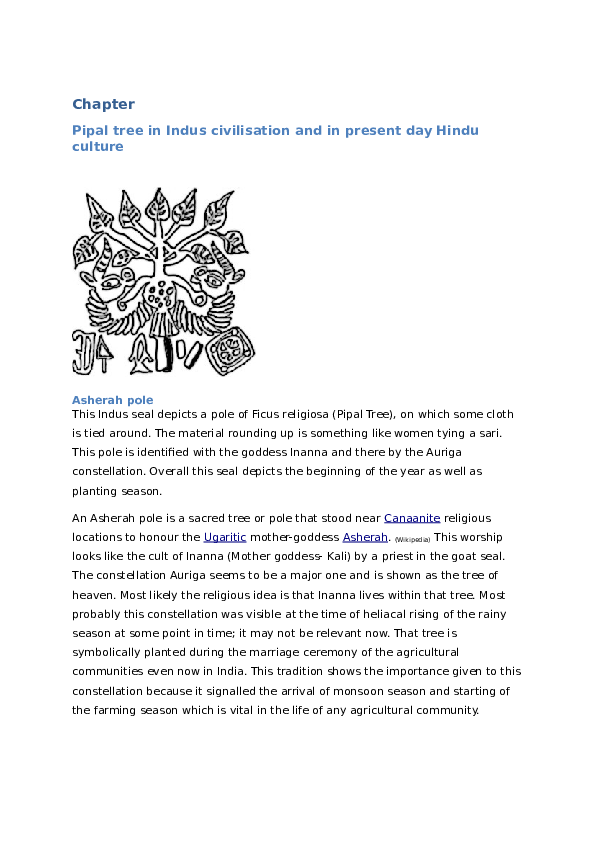 (DOC) Pipal tree in Indus civilisation and in present day Hindu culture