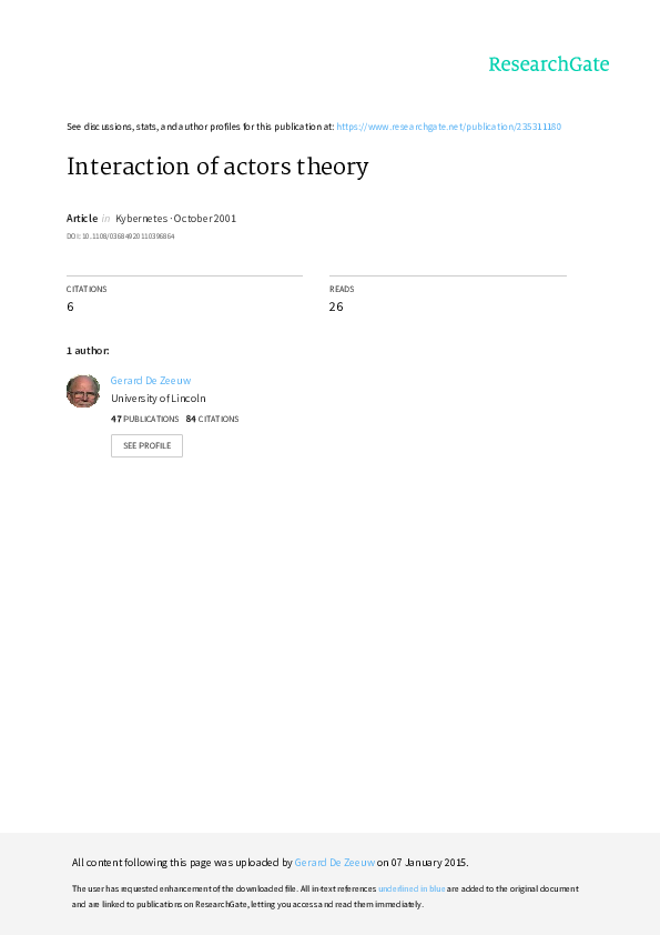 (PDF) Interaction of actors theory