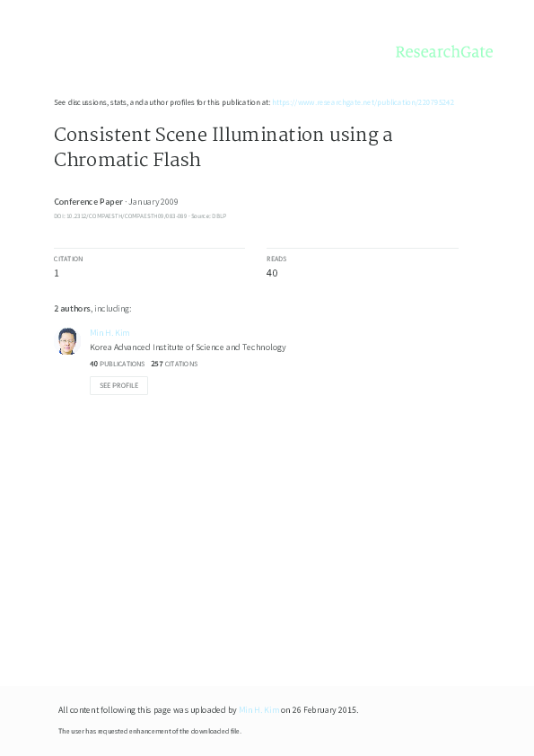 (PDF) Consistent scene illumination using a chromatic flash