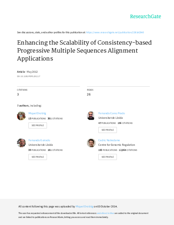 (PDF) Enhancing the scalability of consistency-based progressive ...