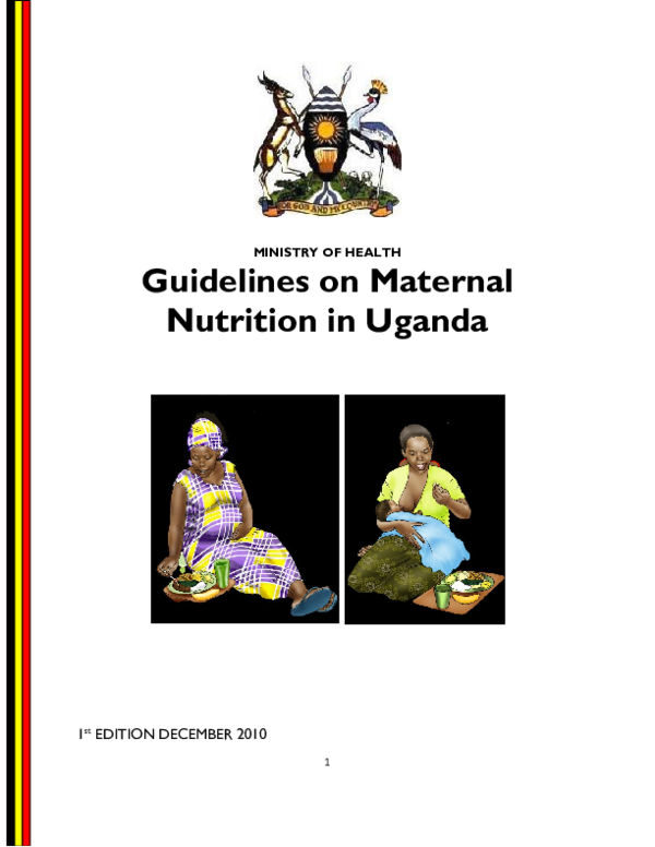 (PDF) MINISTRY OF HEALTH Guidelines on Maternal Nutrition in Uganda