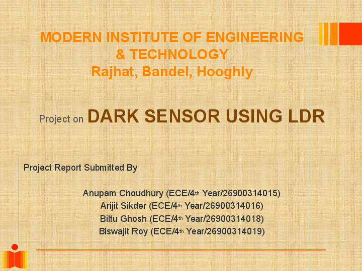 (PPT) Dark Sensor Using LDR