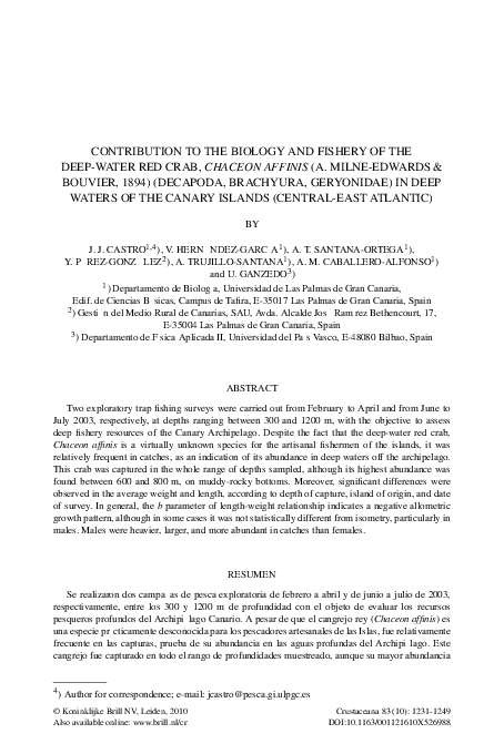 (PDF) CONTRIBUTION TO THE BIOLOGY AND FISHERY OF THE DEEP-WATER RED ...