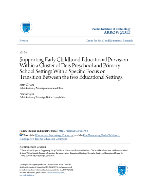 (PDF) Supporting Early Childhood Educational Provision Within a Cluster ...