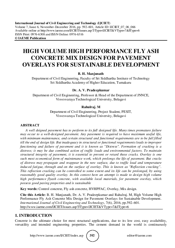 (PDF) HIGH VOLUME HIGH PERFORMANCE FLY ASH CONCRETE MIX DESIGN FOR ...