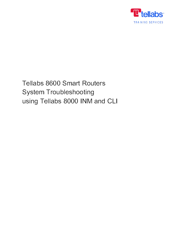 (PDF) Tellabs 8600 Smart Routers System Troubleshooting using Tellabs ...