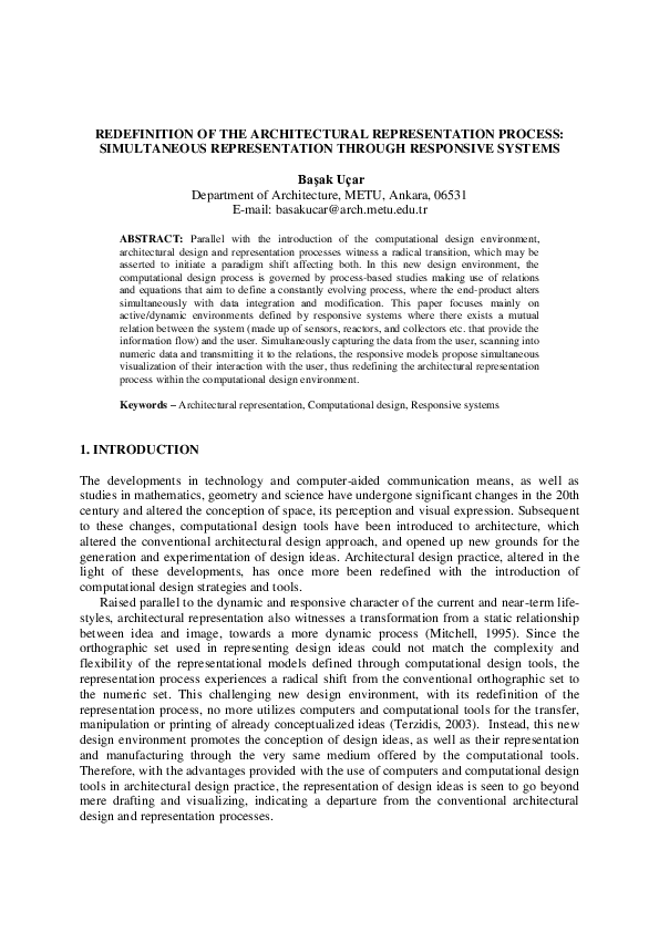 (PDF) Redefinition of the Architectural Representation Process ...