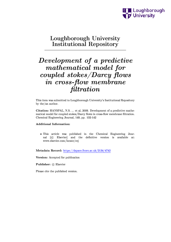 (PDF) Fluid Mechanics in Membrane Filtration: A Simplified Analytical ...
