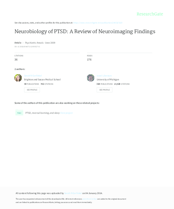 (PDF) Neurobiology of PTSD: A review of neuroimaging findings