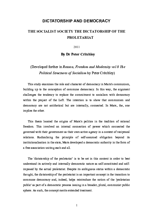 Dictatorship Government Structure