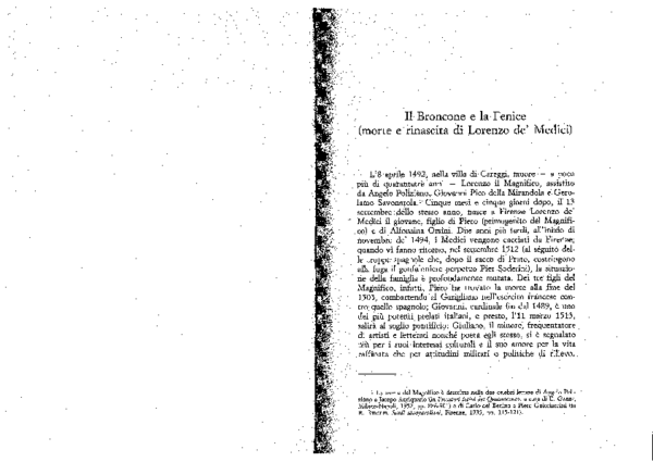 (PDF) Il Broncone e la Fenice. Morte e rinascita di Lorenzo de' Medici