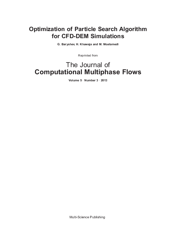 (PDF) Optimization of Particle Search Algorithm for CFD-DEM Simulations