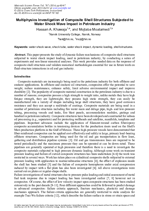 (PDF) Multiphysics Investigation of Composite Shell Structures ...
