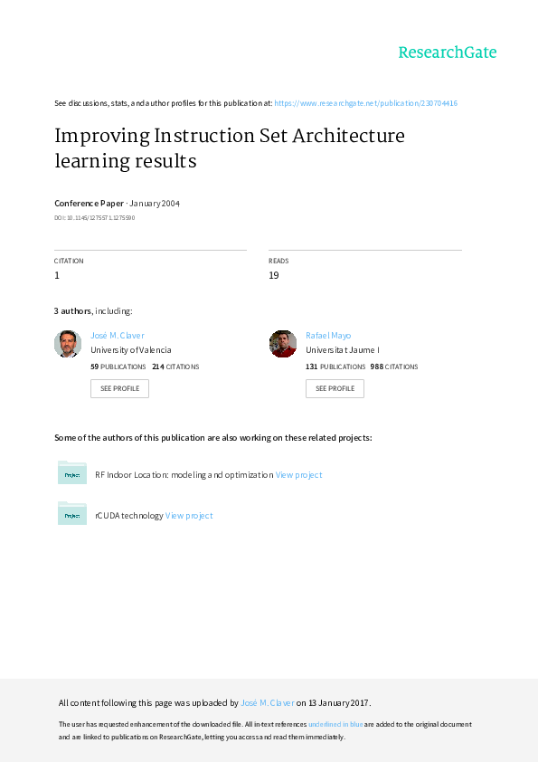 (PDF) Improving Instruction Set Architecture Learning Results