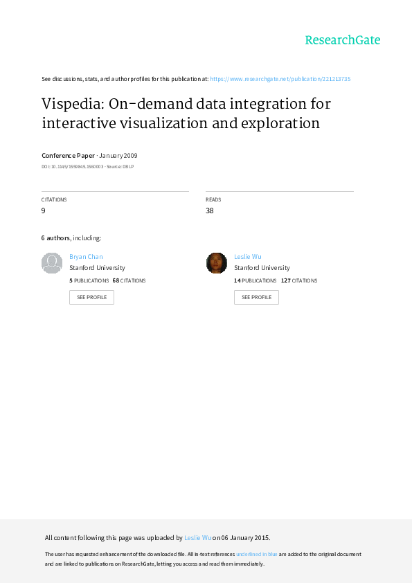 (PDF) Vispedia: on-demand data integration for interactive ...
