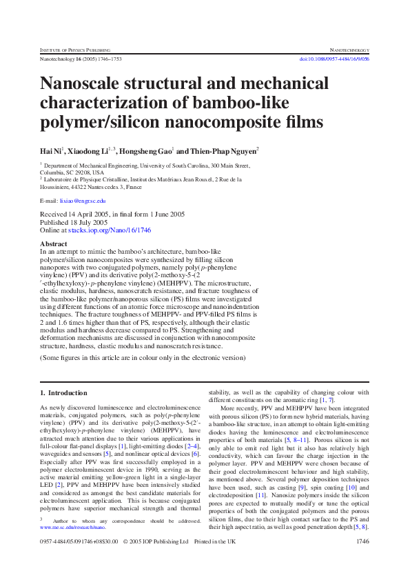 (PDF) Nanoscale Structural and Mechanical Characterization of a Natural ...