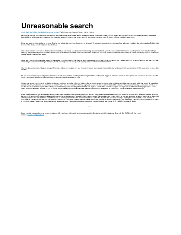 (DOC) Unreasonable search