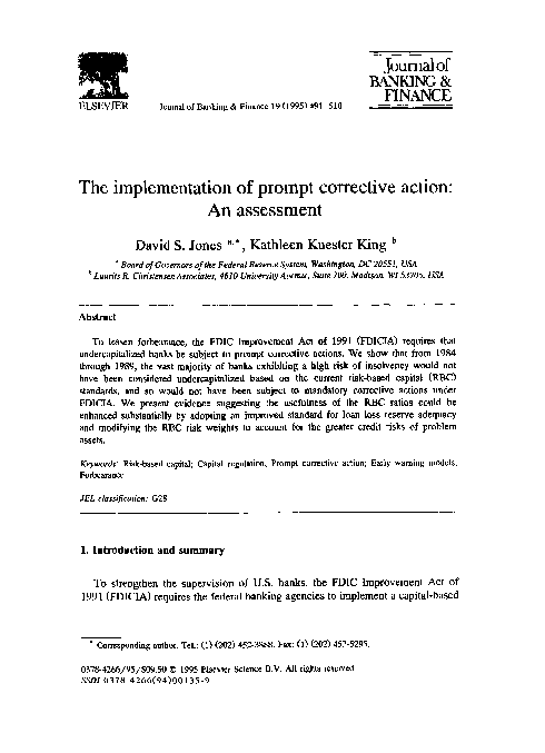 (PDF) The implementation of prompt corrective action: An assessment