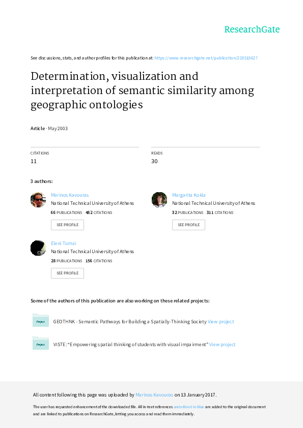 (PDF) Determination, visualization and interpretation of semantic similarity among geographic ...