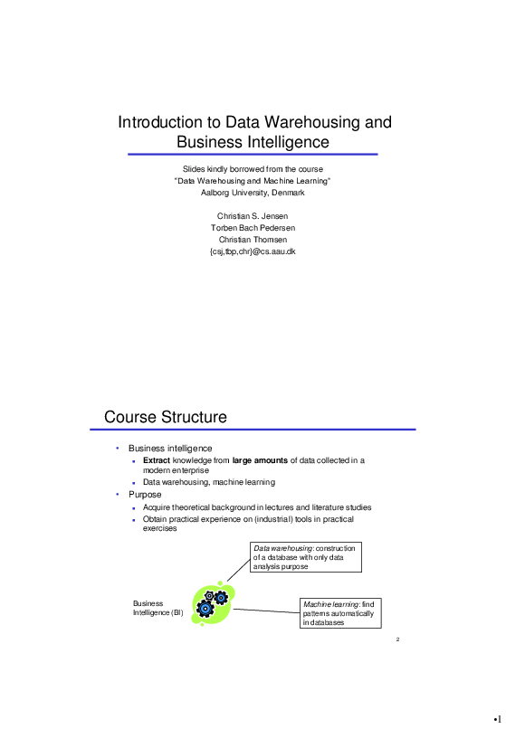 (PDF) Introduction to Data Warehousing and Business Intelligence