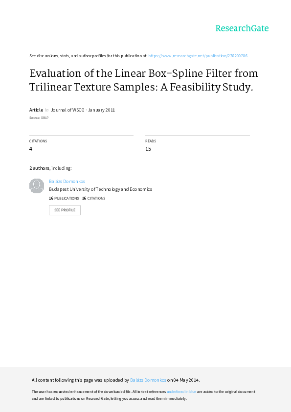 (PDF) Evaluation of the Linear Box-Spline Filter from Trilinear Texture ...