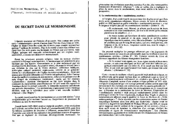 (PDF) DU SECRET DANS LE MORMONISME (1991)