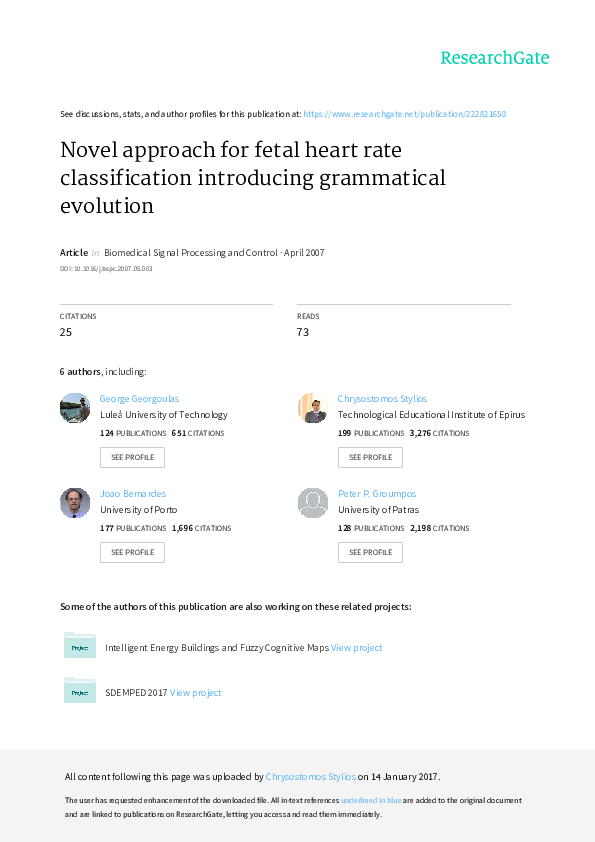 (PDF) Novel approach for fetal heart rate classification introducing ...