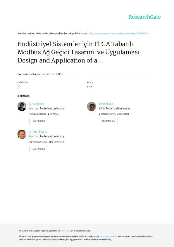 (PDF) Endüstriyel Sistemler için FPGA Tabanlı Modbus Ağ Geçidi Tasarımı ...