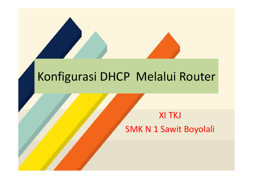 (PDF) Konfigurasi DHCP Melalui Router di Cisco Packet Tracer