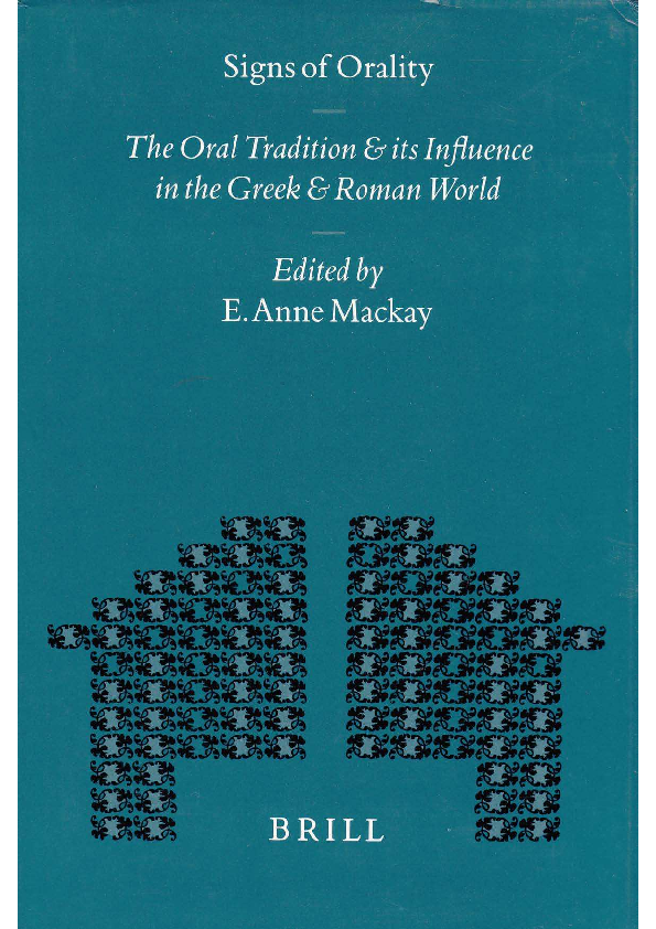 (PDF) Signs of Orality: the oral tradition and its influence in the ...