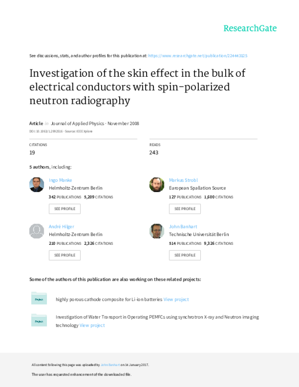 (PDF) Investigation of the skin effect in the bulk of electrical ...