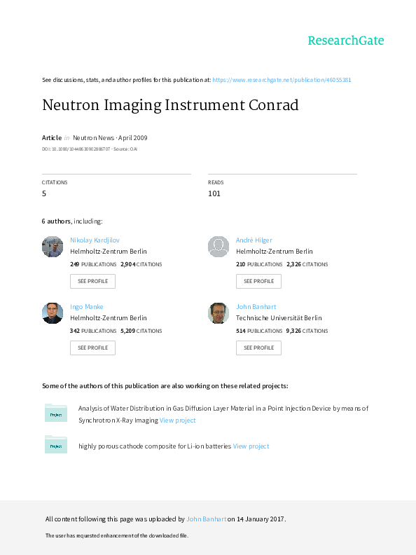 (PDF) Neutron-Imaging Instrument CONRAD