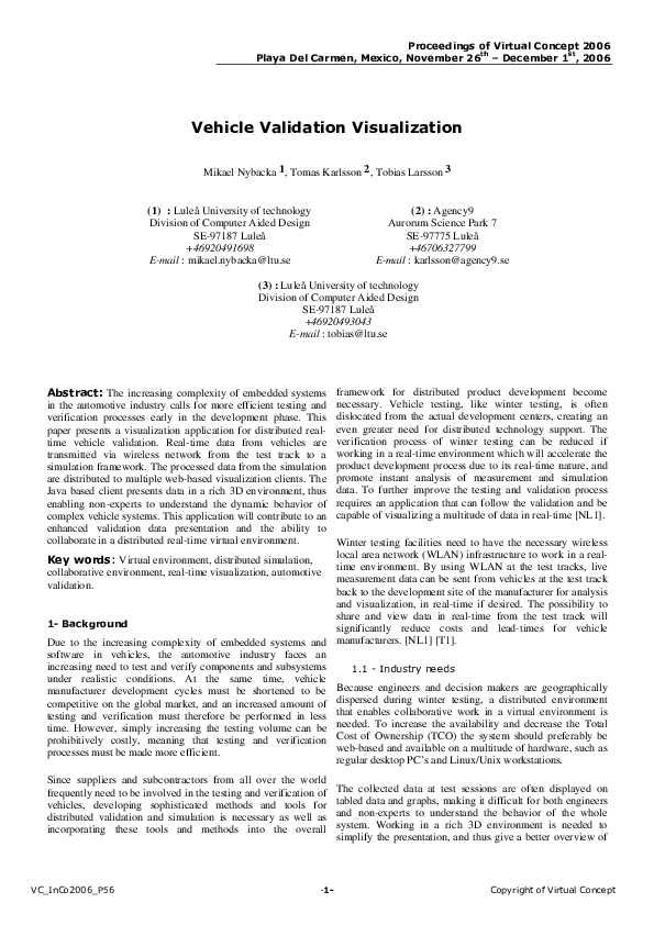 (PDF) Vehicle validation visualization