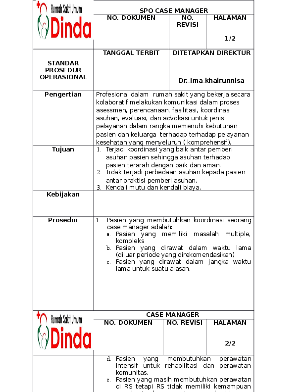 (DOC) SPO CASE MANAGER