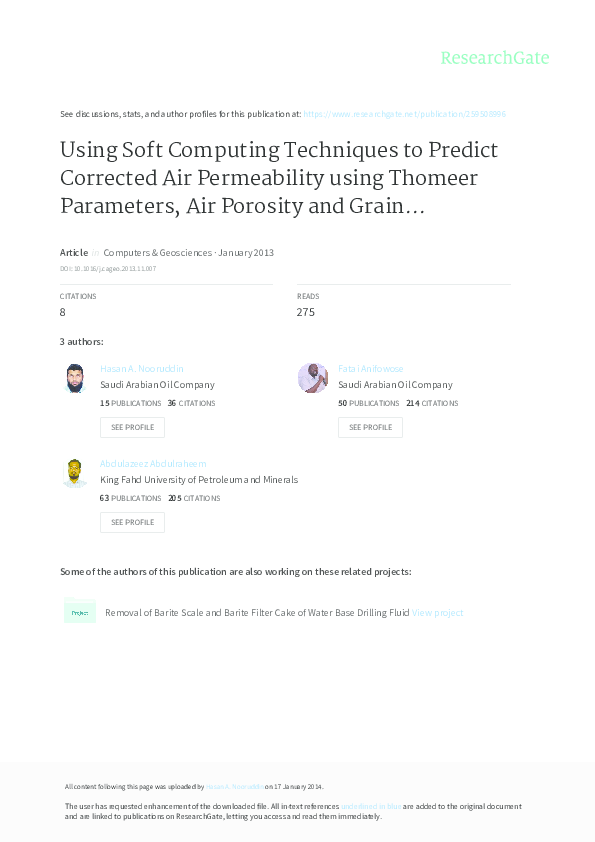 (PDF) Using soft computing techniques to predict corrected air ...