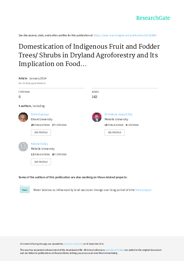 (PDF) Domestication of Indigenous Fruit and Fodder Trees/ Shrubs in ...