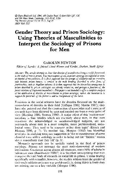 (PDF) Gender theory and prison sociology: Using theories of ...