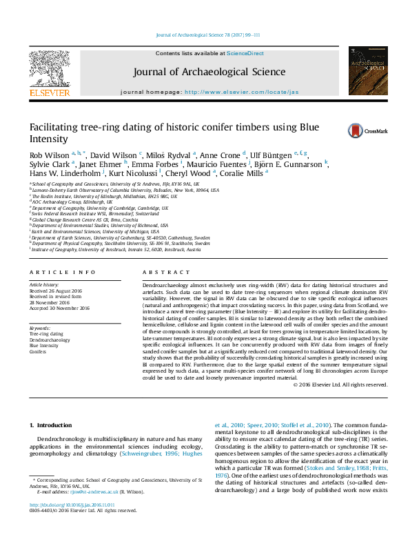 (PDF) Facilitating tree-ring dating of historic conifer timbers using ...