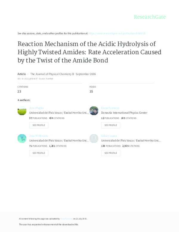 amide acid hydrolysis mechanism