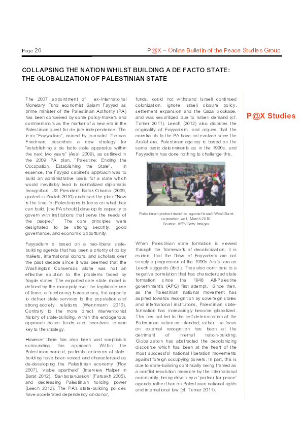 (PDF) Collapsing the Nation Whilst Building A De Facto State: The ...