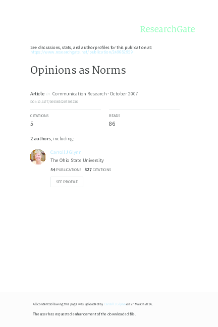 (PDF) Opinions as norms: Applying a return potential model to the study ...