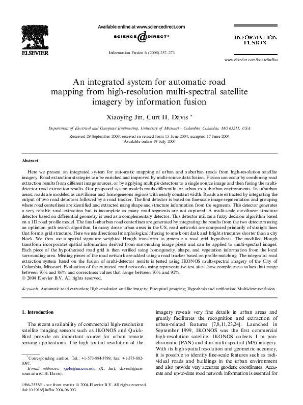 (PDF) An integrated system for automatic road mapping from high ...