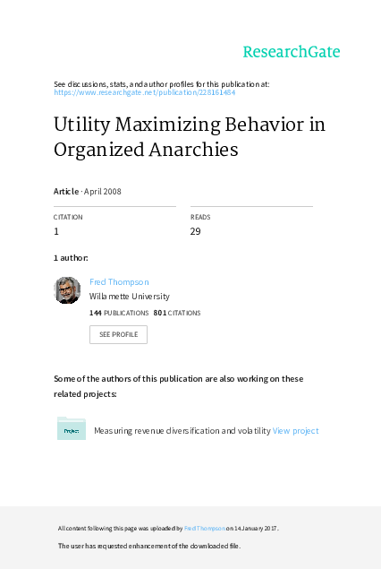 (PDF) Utility-maximizing behavior in organized anarchies: An empirical investigation of the ...