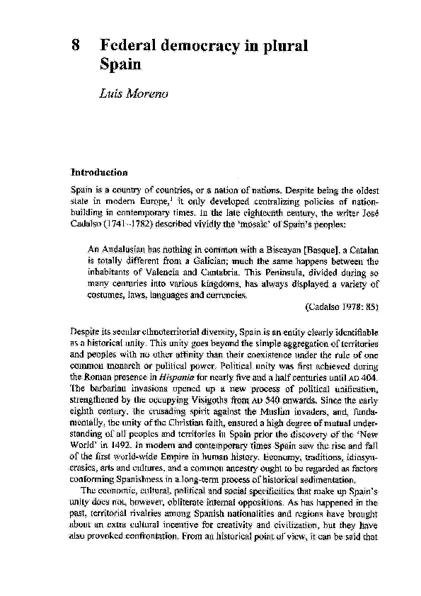 (PDF) Federal democracy in plural Spain