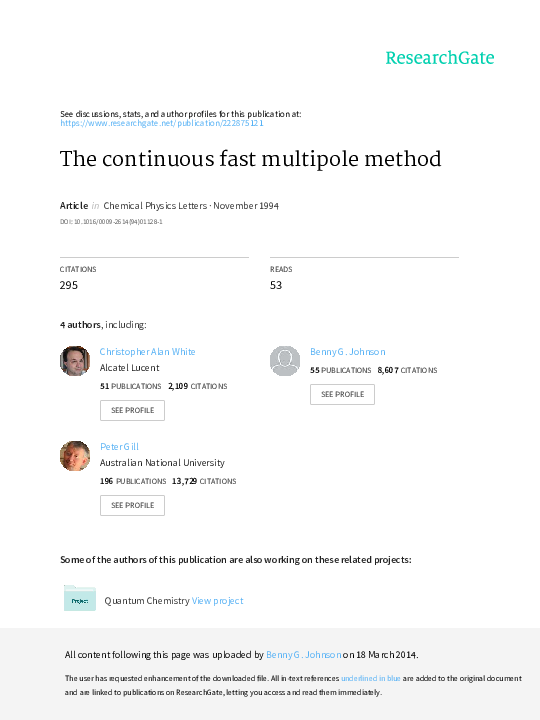 (PDF) The continuous fast multipole method
