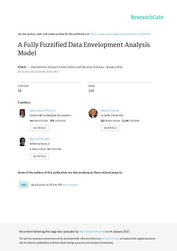 (PDF) A Fully Fuzzified Data Envelopment Analysis Model